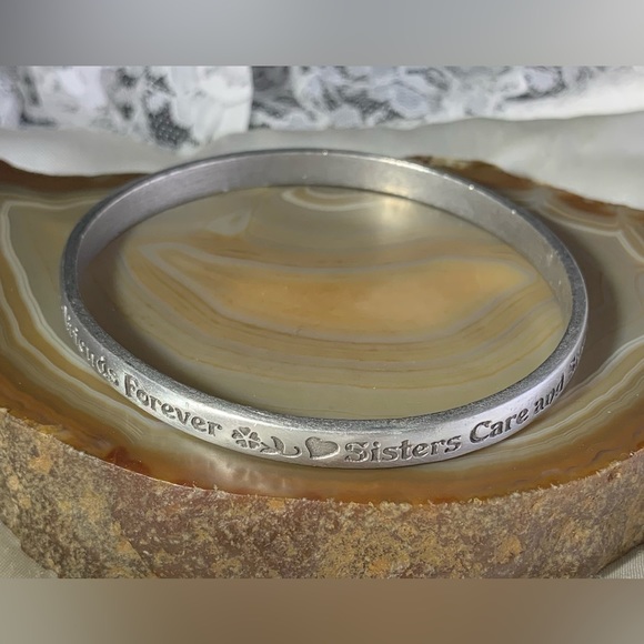 Vintage | Jewelry | Vintage Pewter Sister Bangle Bracelet | Poshmark